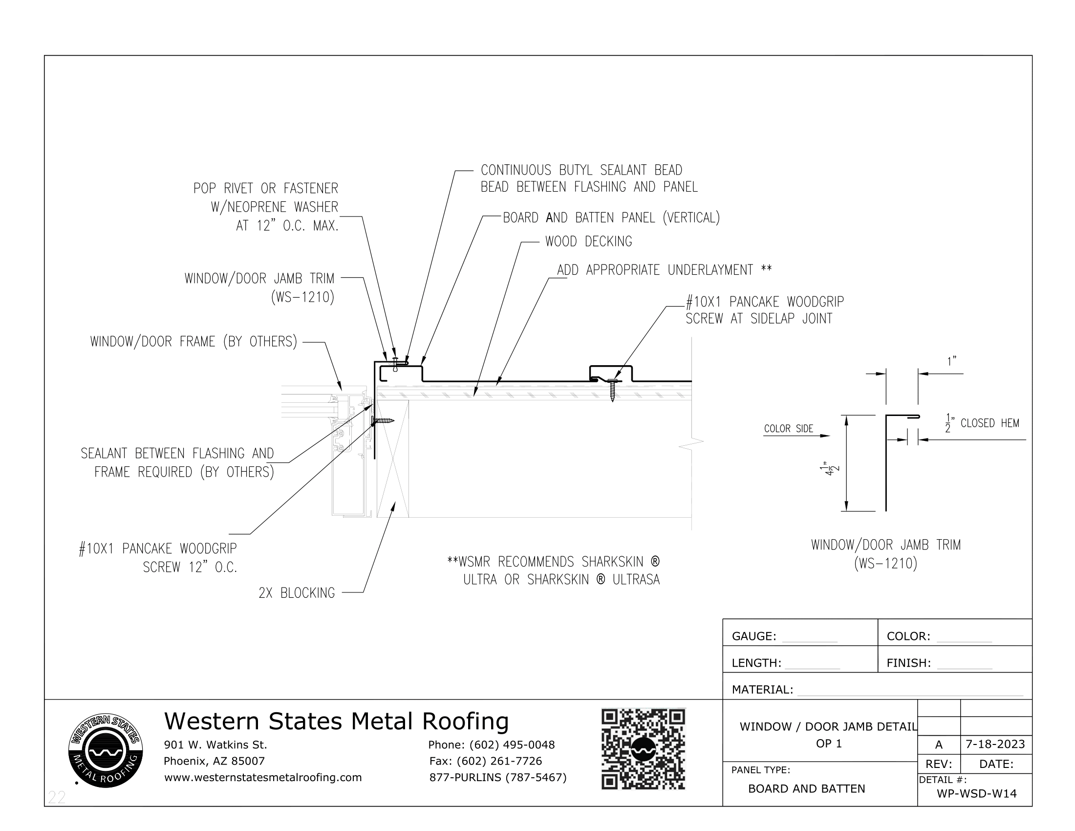 Jamb Trim For Windows/Doors - Vertical | Board & Batten Metal Siding