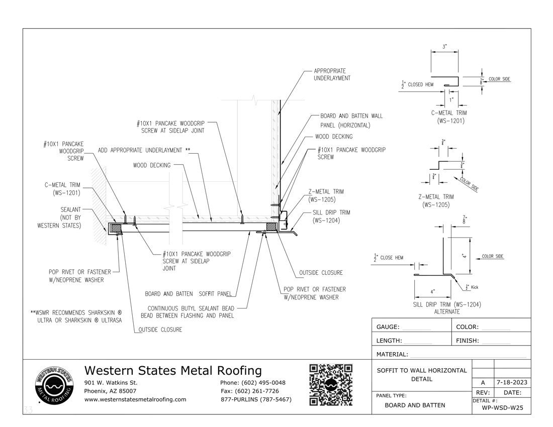 Soffit To Wall | Board & Batten | Horizontal