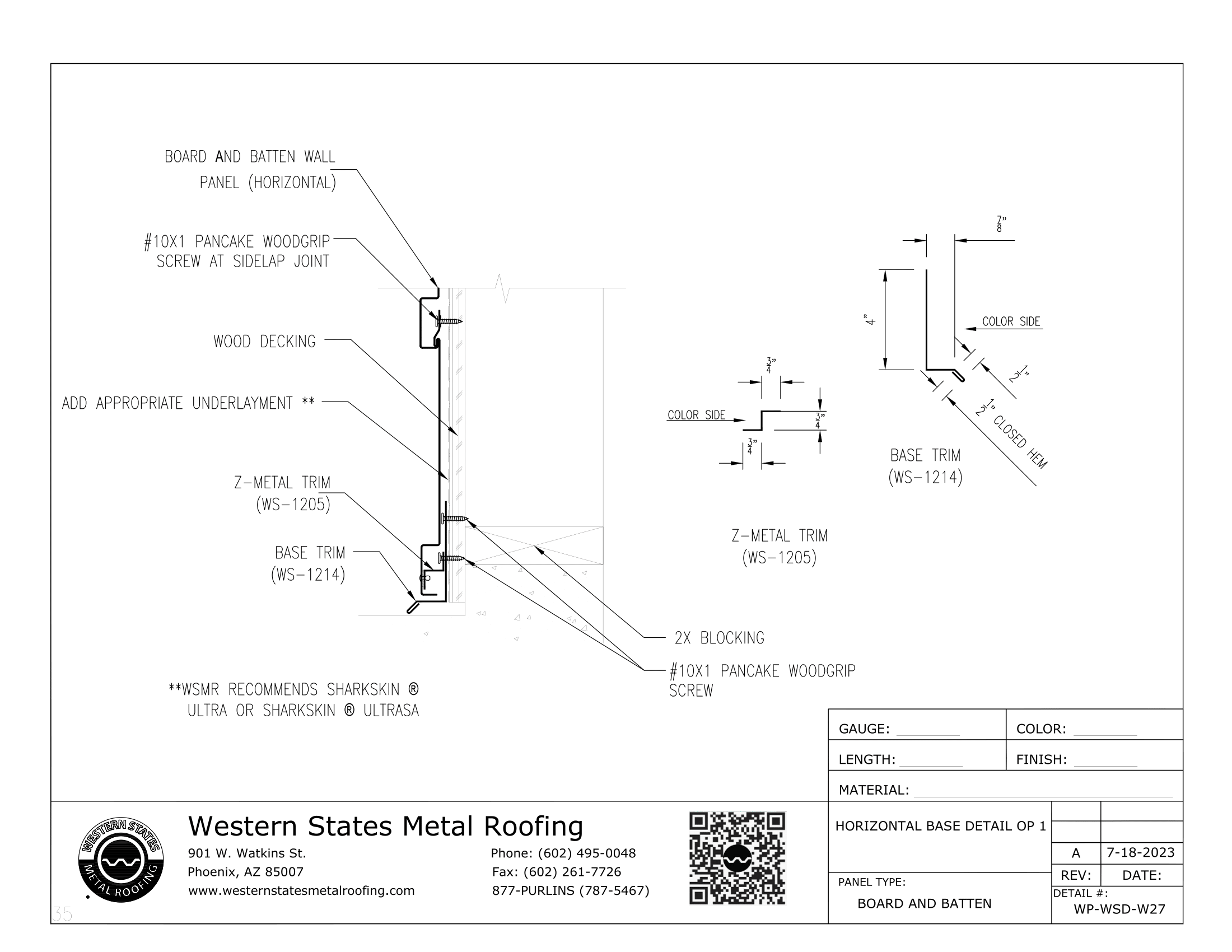 Base Trim - Horizontal Installation | Board & Batten Metal Siding
