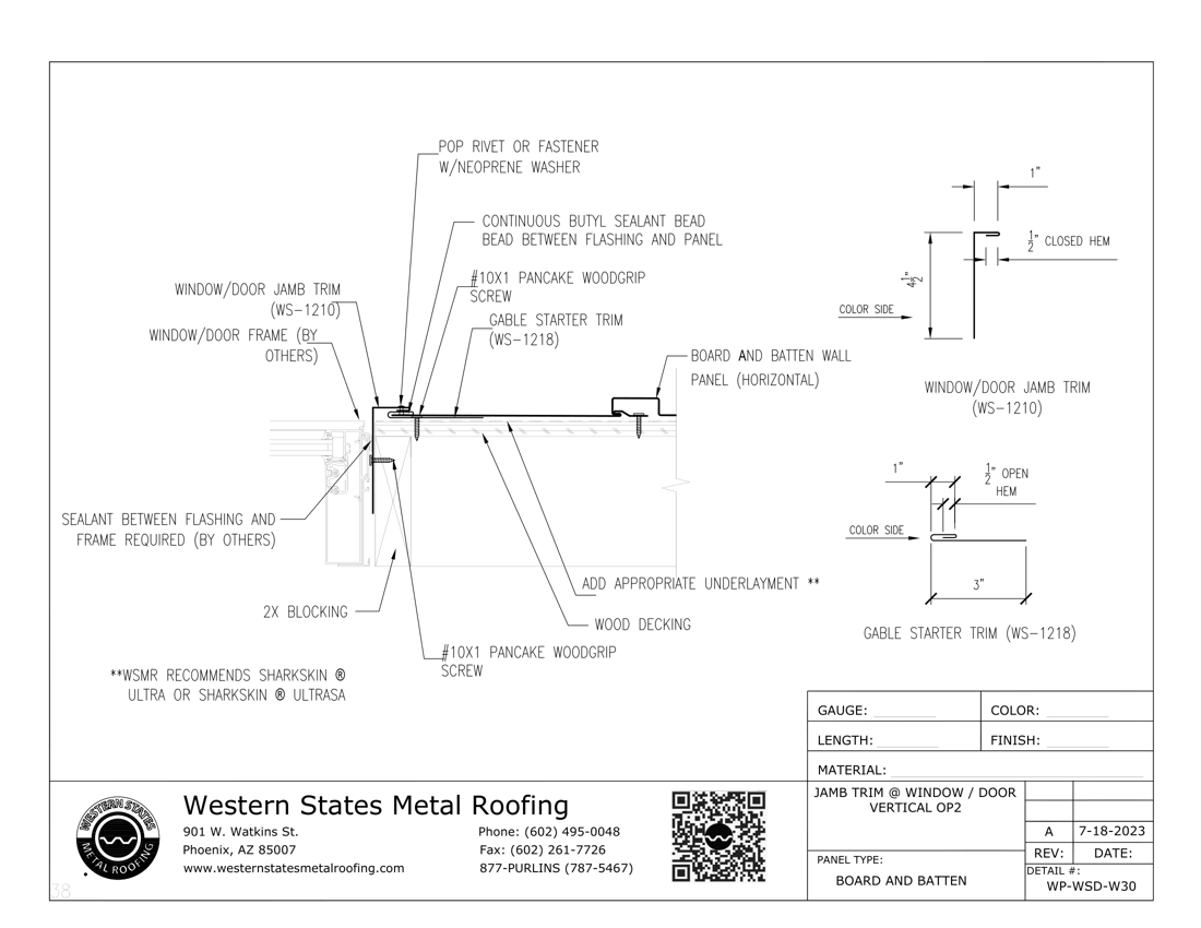 Jamb Trim For Windows/Doors - Vertical With Starter Trim