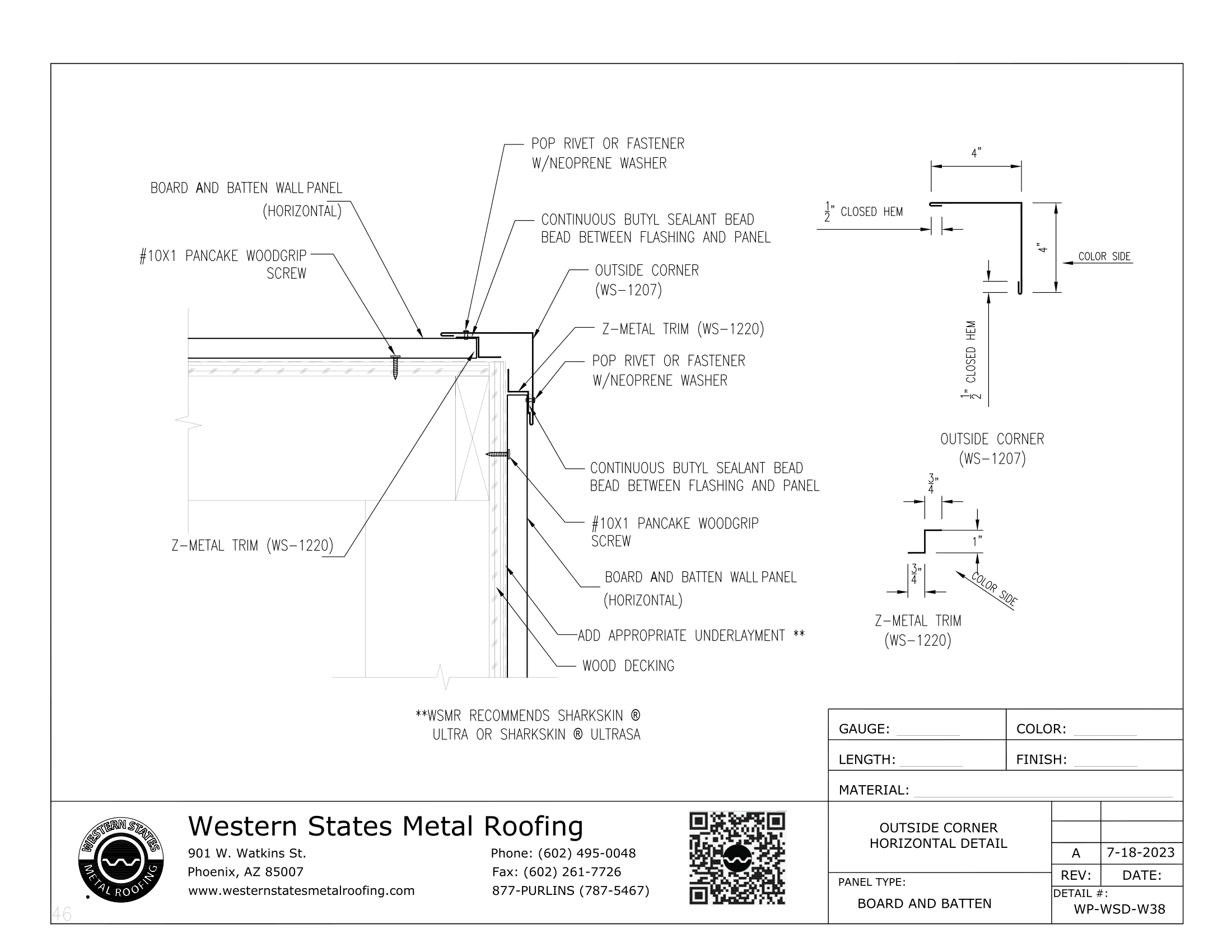 Outside Corner Horizontal Installation | Board & Batten Metal Siding