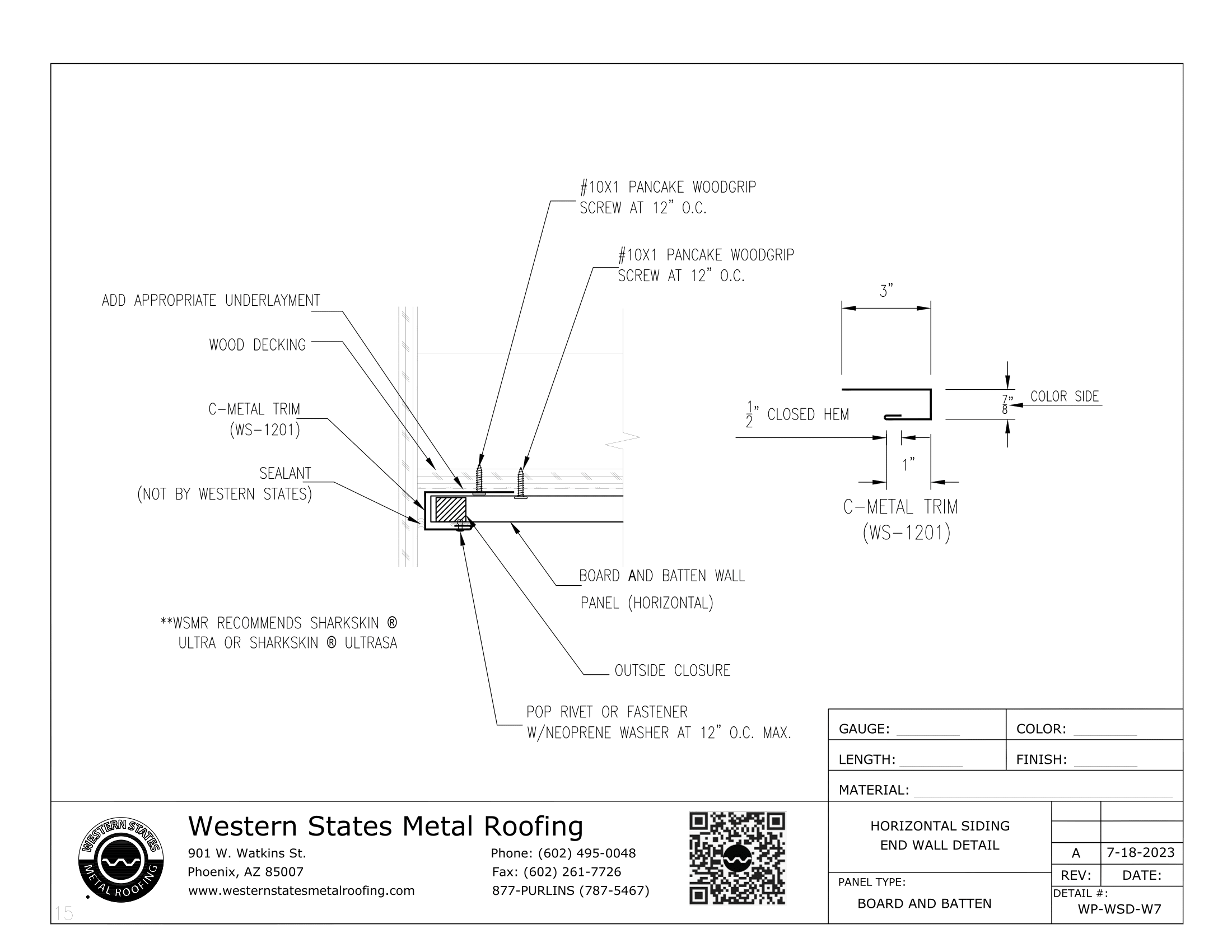 End Wall Detail | Horizontal Wall Installation | Metal Board & Batten