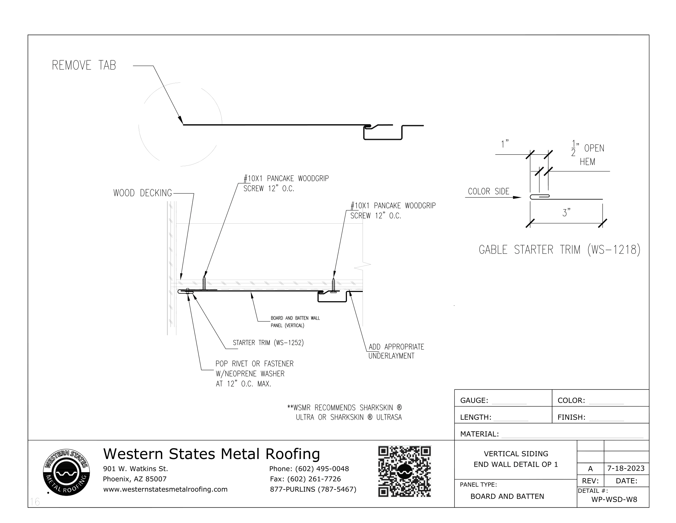 End Wall Detail | Vertical Wall Installation | Metal Board & Batten