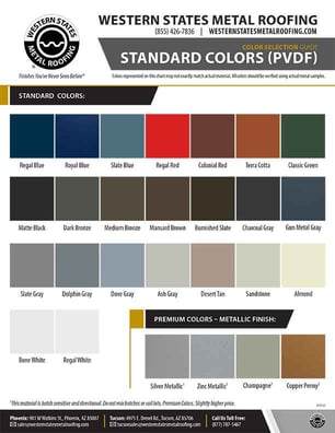 Metal Roofing Color Charts | Over 100 Colors | Buy Mfg. Direct & Save
