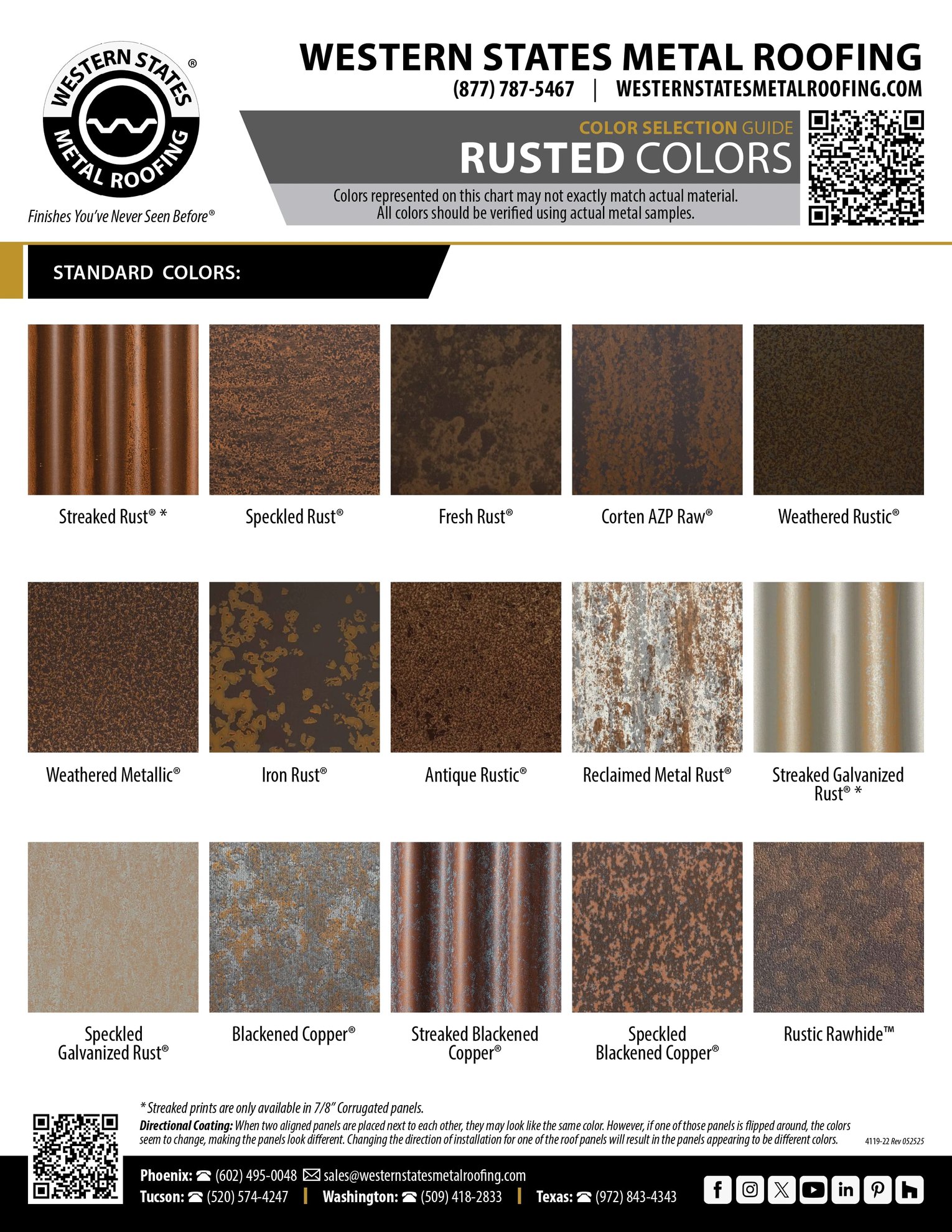 Metal Roofing Color Charts | Over 100 Colors | Buy Mfg. Direct & Save