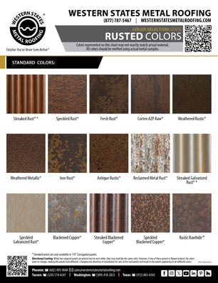 Metal Siding Color Charts | Over 100 Colors | Buy Mfg. Direct & Save