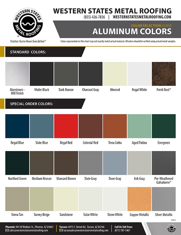 Metal Siding Color Charts | Over 100 Colors | Buy Mfg. Direct & Save
