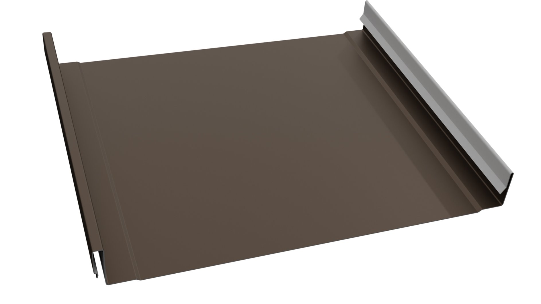 Standing Seam Metal Roofing Panels in Mansard Brown