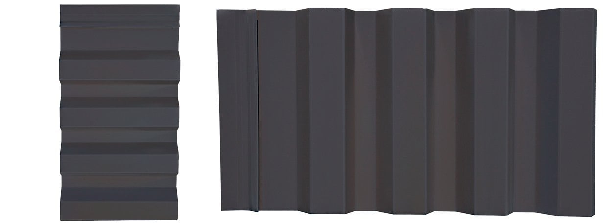 Metal Roofing Panels Painted in Matte Dark Bronze