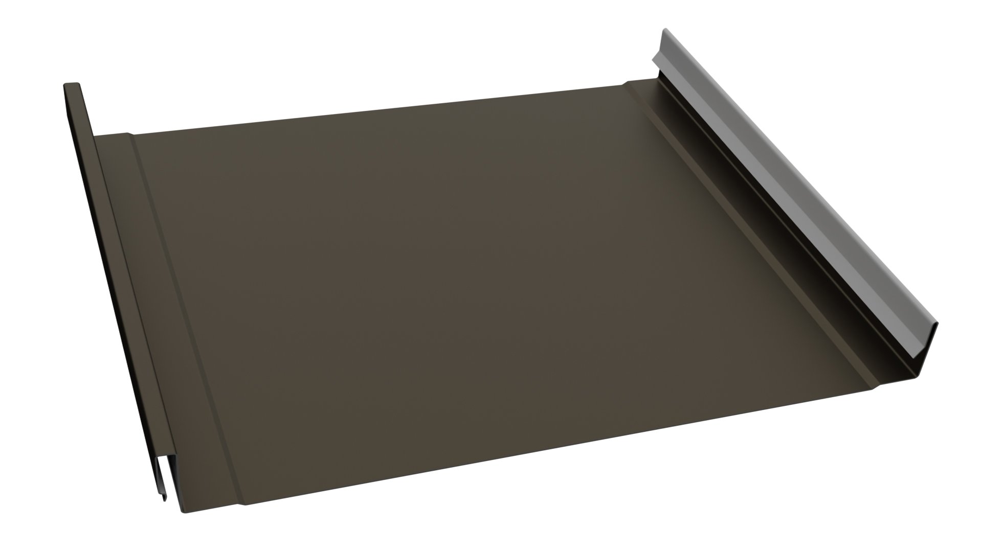 Standing Seam Metal Roofing Panels in Medium Bronze