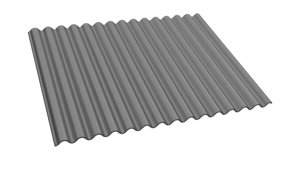 Metal Roofing Panels Painted in Slate Gray