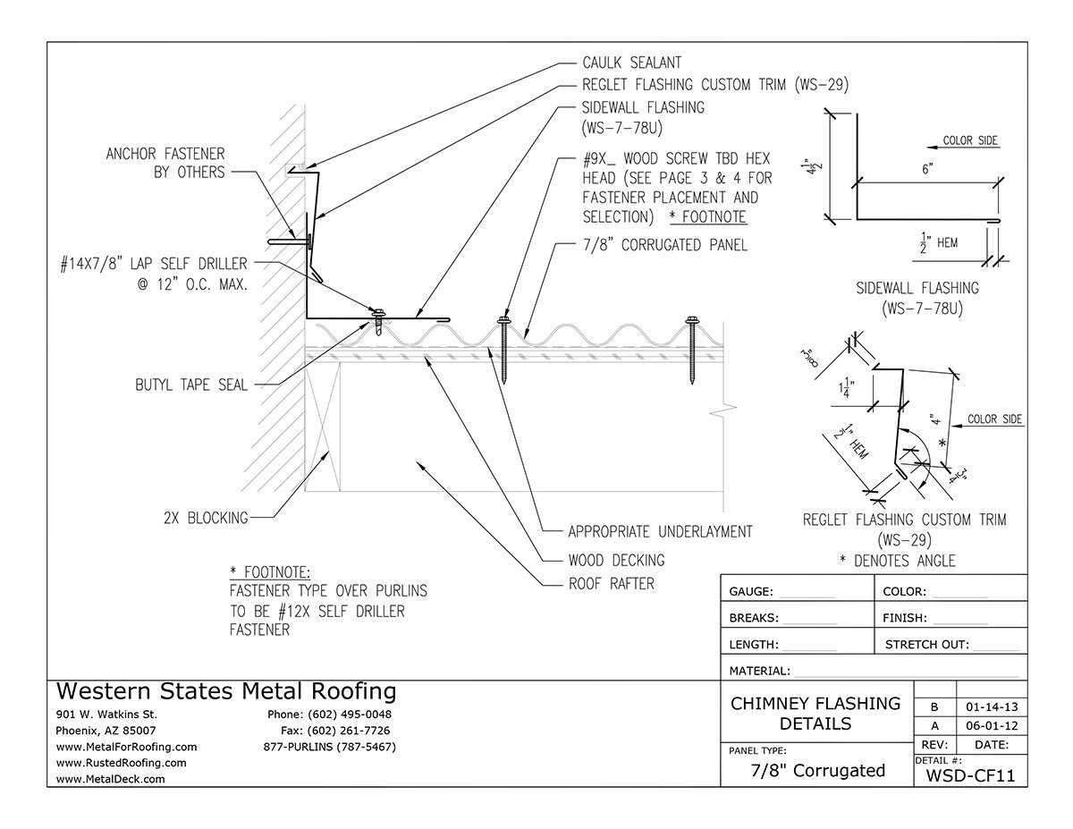 Reglet Flashing For Corrugated Metal Roofing | Part #WS-29