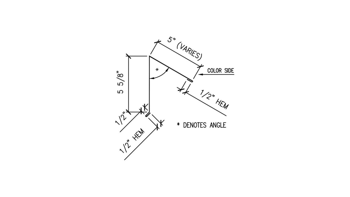 Part #WS-19 Peak High Eave Flashing for Corrugated Metal Roofing