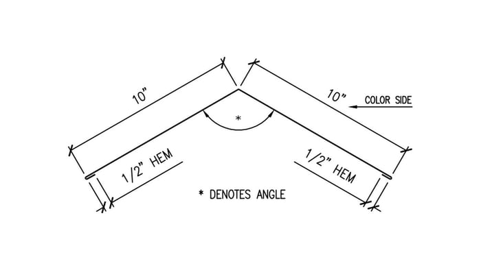 Part #WS-20H Ridge Hip Cap with Hems for Corrugated Metal Roofs