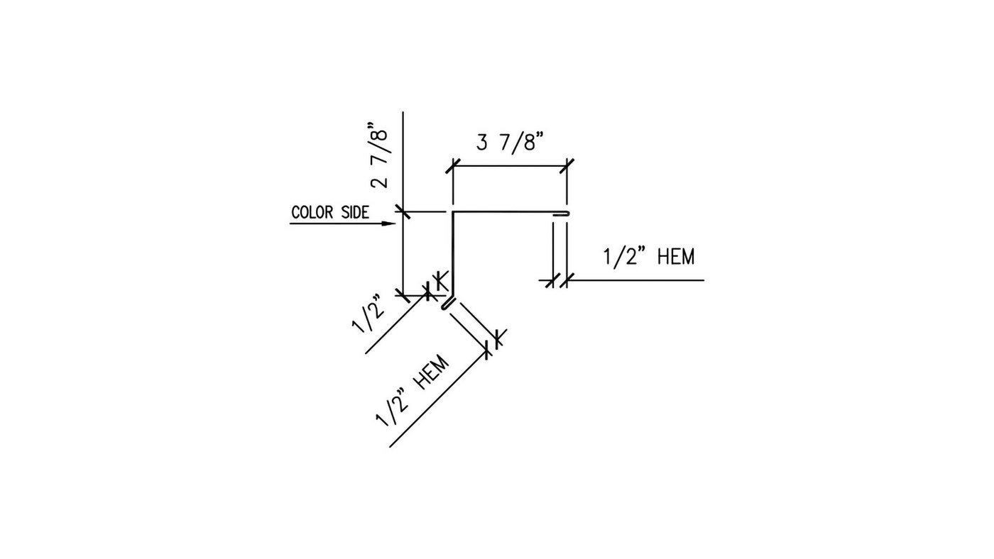 Part #WS-41 Mini Gable Flashing for Corrugated Metal Roofing