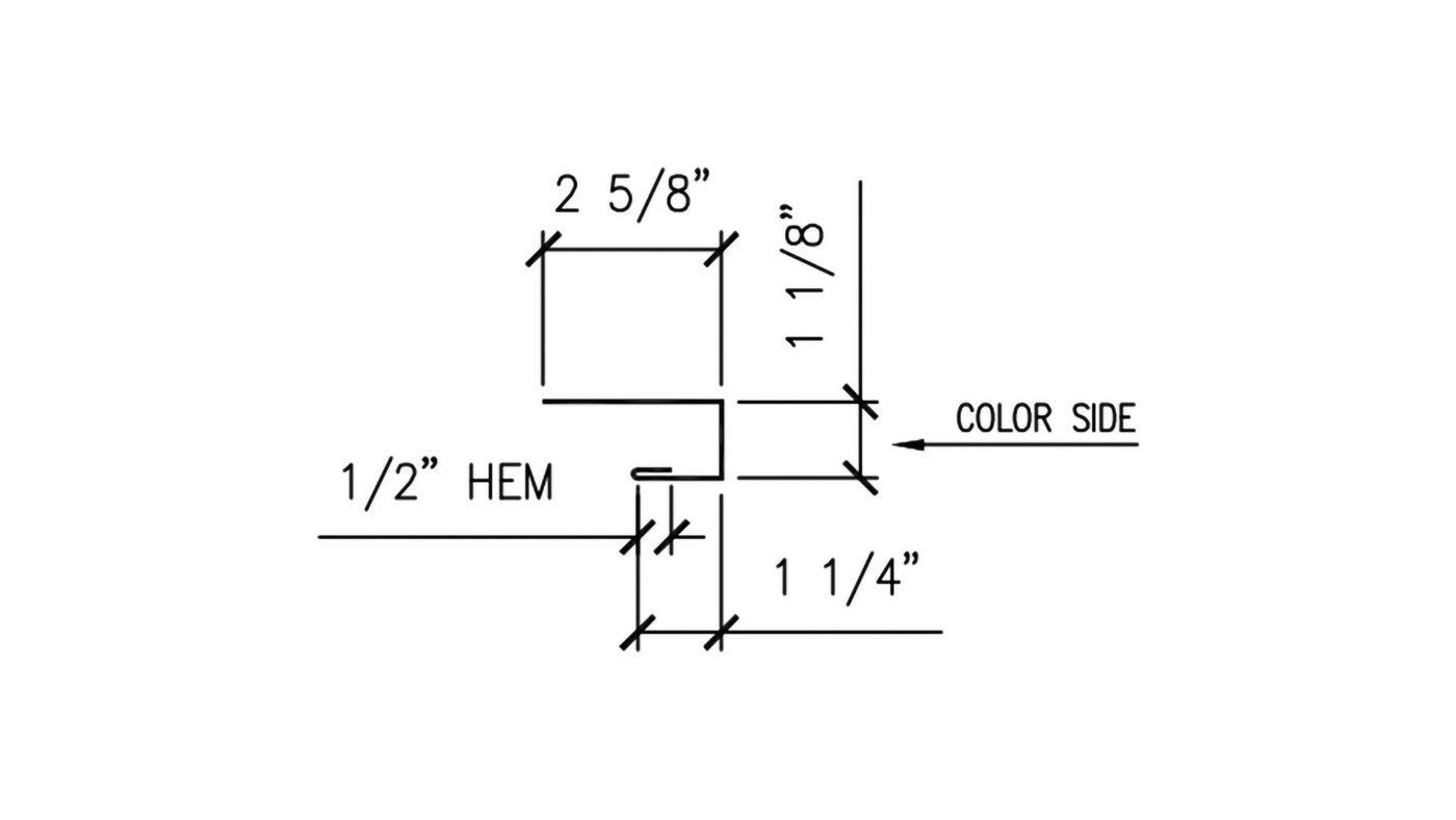 Part #WS-8-78U Head Trim for Corrugated Metal Siding