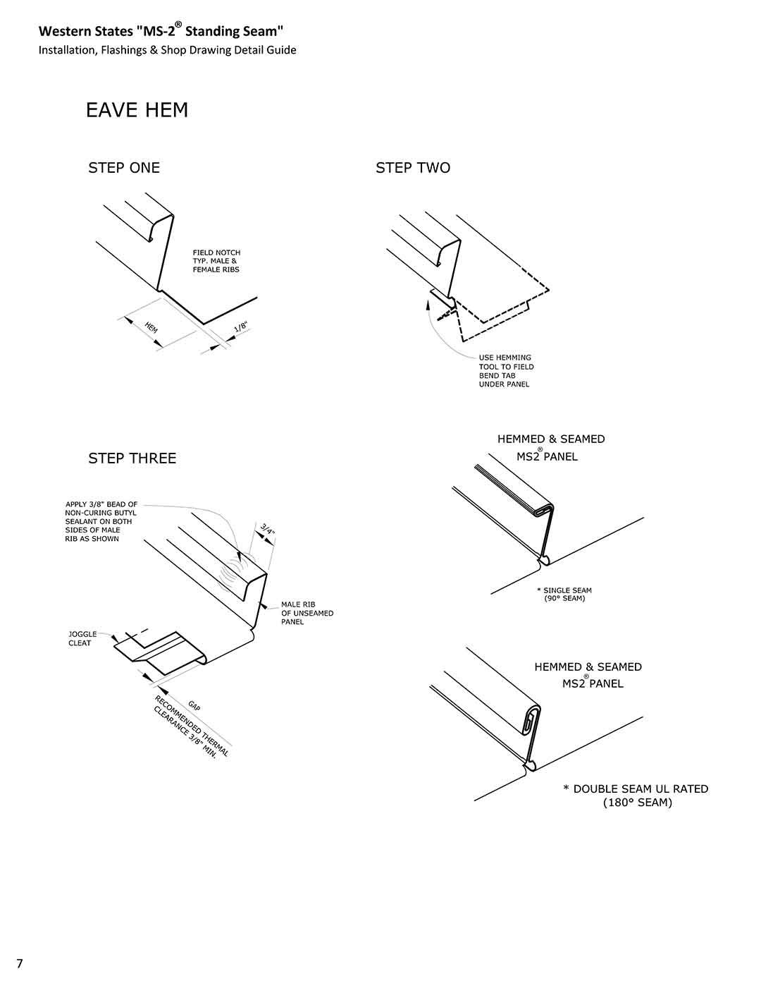 Eave Trim With Bull Nose Drip Edge For Mechanical Seam Roofs