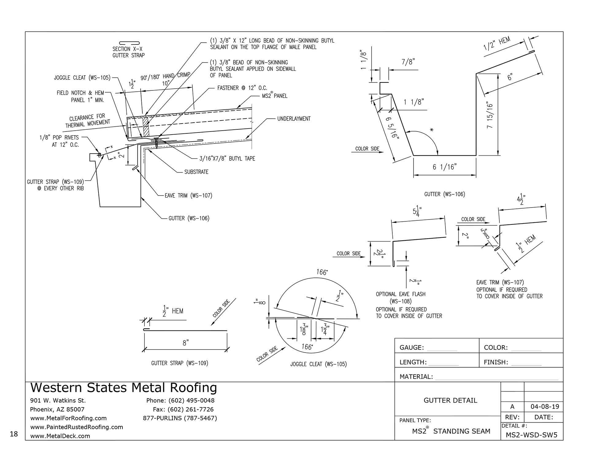 Pre-Hung Box Gutter | MS2 Mechanically Seamed Roofing