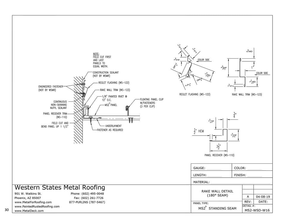Receiver Trim | Mechanically Seamed Standing Seam Roofing