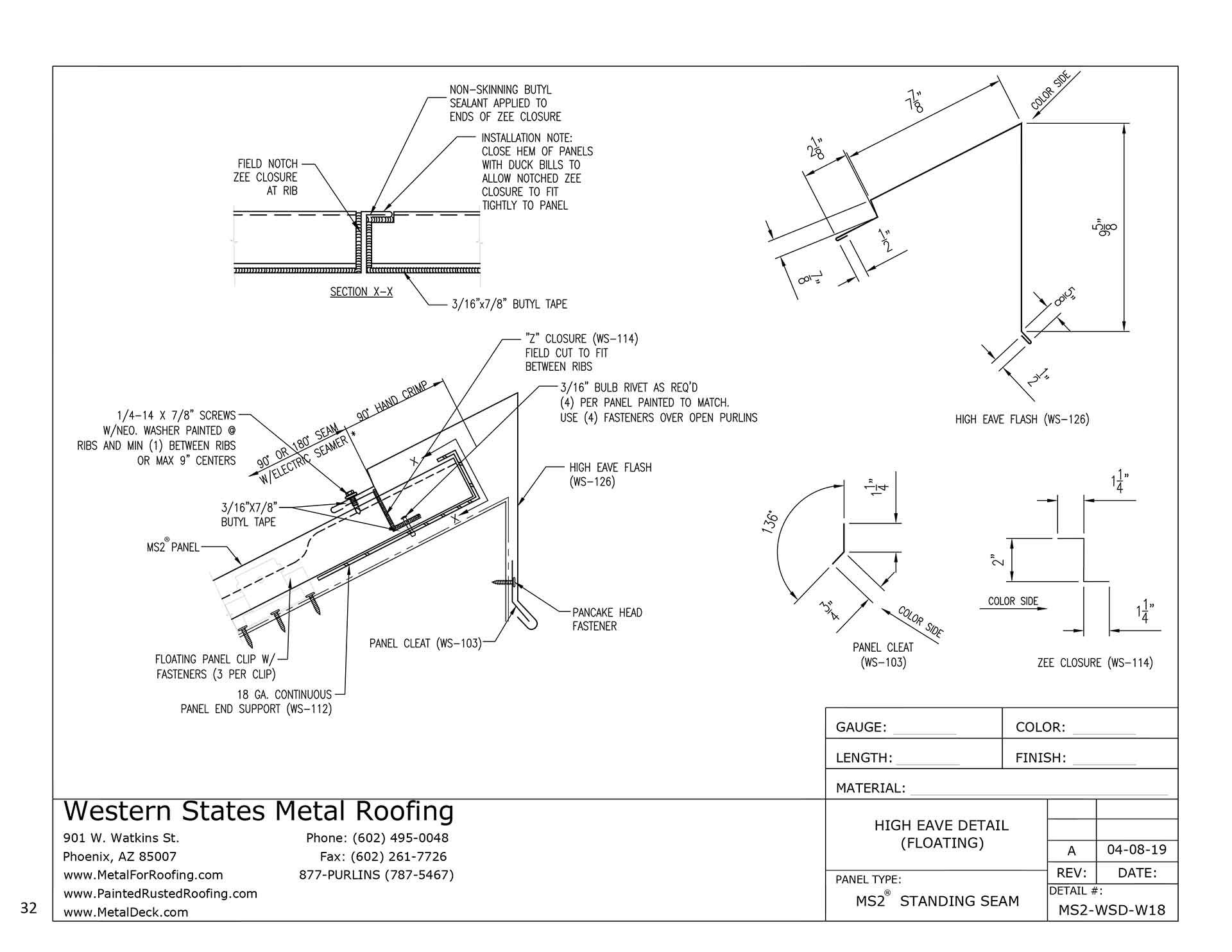 Floating Peak Trim | Mechanically Seamed Standing Seam Roofing