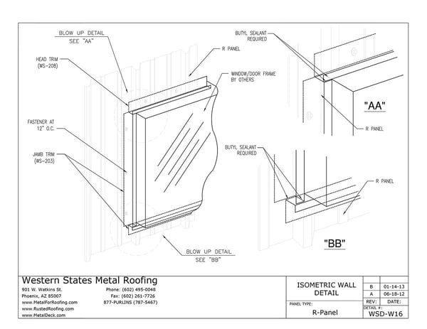 Part #WS-203 Jamb Trim for PBR Panel and R Panel Metal Siding