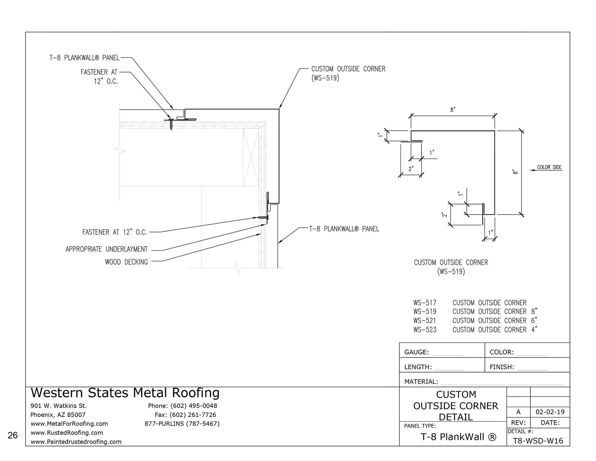Custom Outside Corner Trim - Vertical Installation | Metal Wall Panels