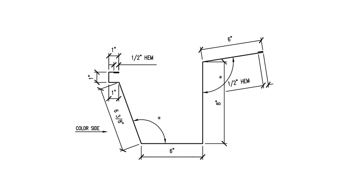 Pre-Hung Box Gutter For Western Lock Standing Seam