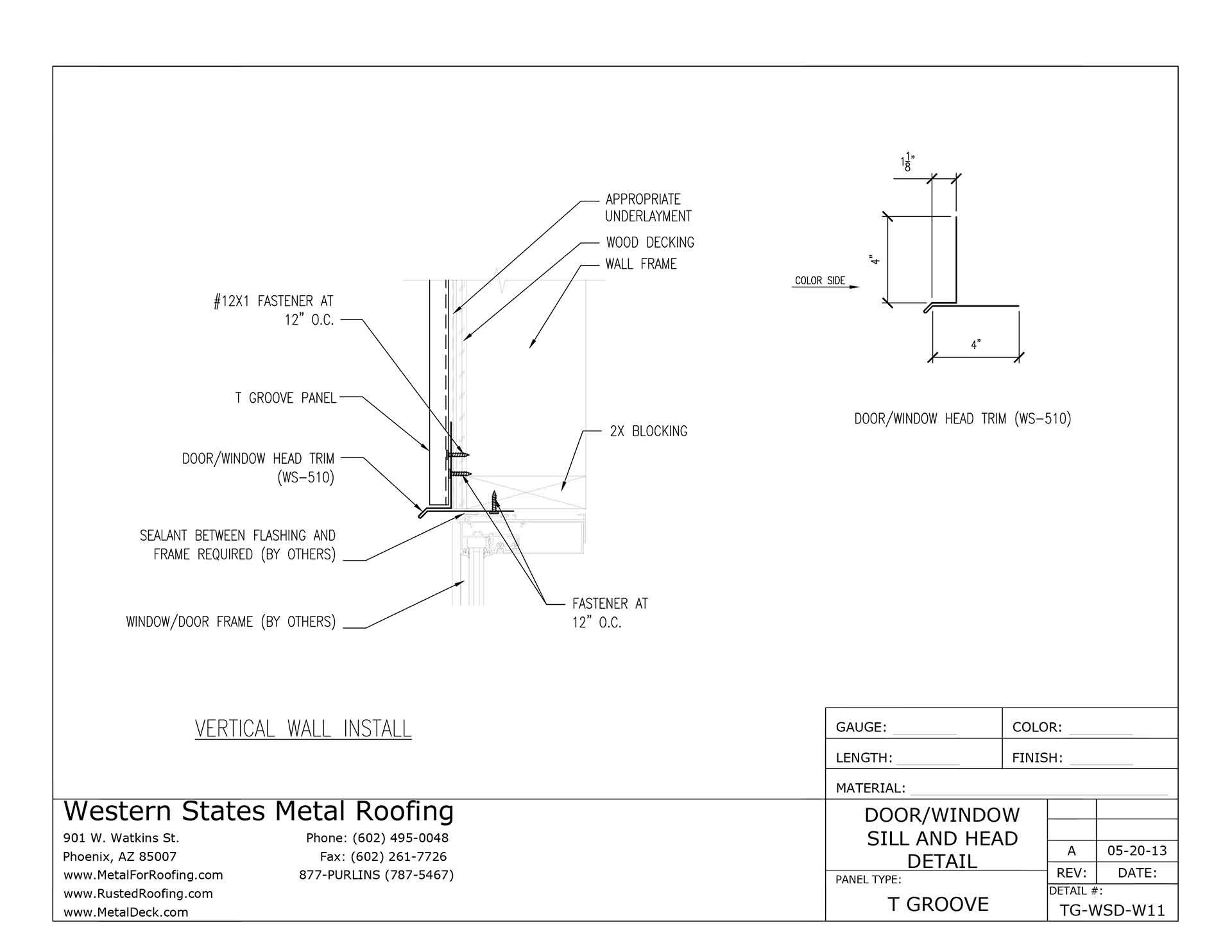 Head Trim For Windows and Doors - Vertical Install | Metal Wall Panels