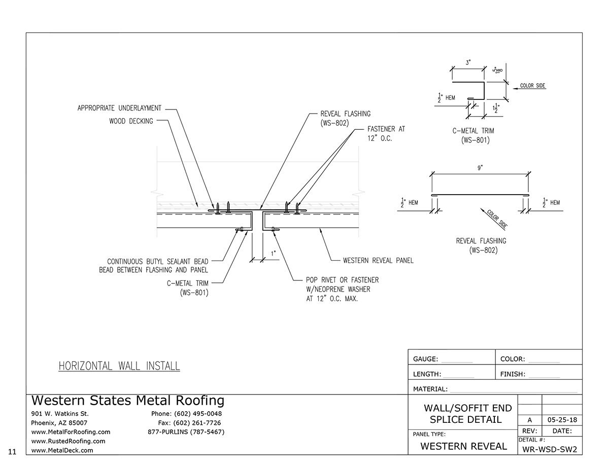 C Metal Trim | Detail Installation Types | Western Reveal®