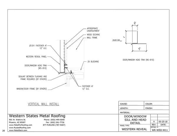 Head Trim For Windows and Doors - Vertical Install | Western Reveal®