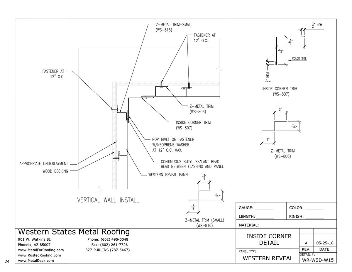 Inside Corner Trim - Vertical Installation | Western Reveal®