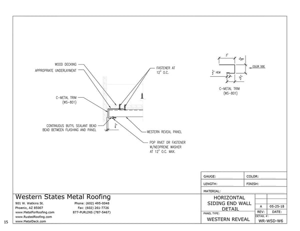 C Metal Trim | Detail Installation Types | Western Reveal®