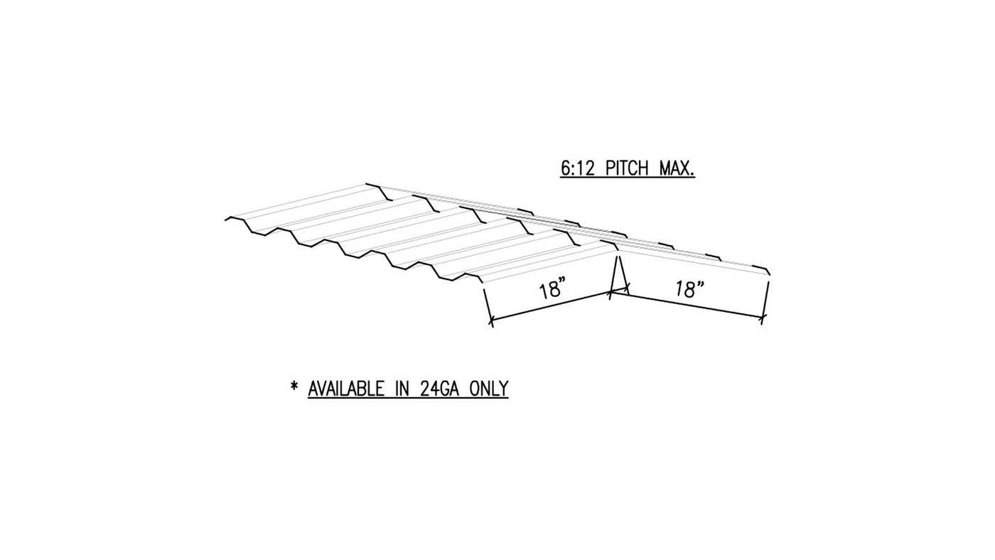 Part #WS-321 Die Formed Ridge Cap for Western Rib® (7.2 Panel)