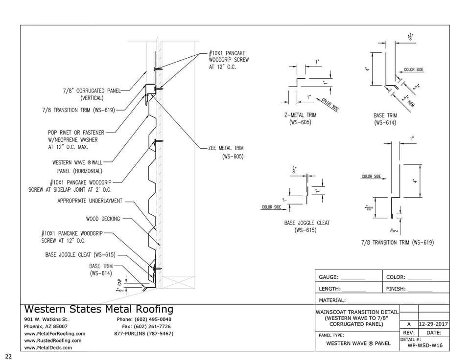Wainscoting Transition | Western Wave To Metal Wall Panels