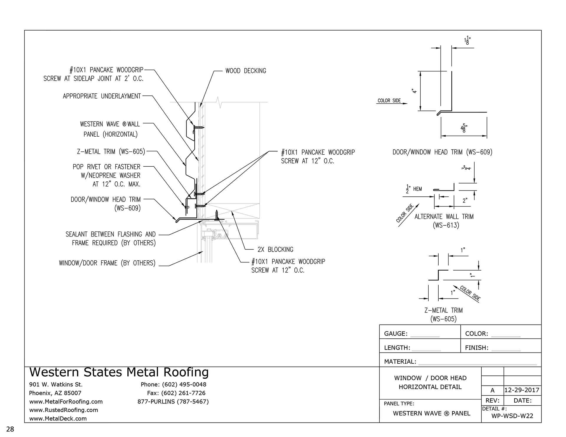 Head Trim For Windows & Doors - Part # WS-609 | Western Wave®