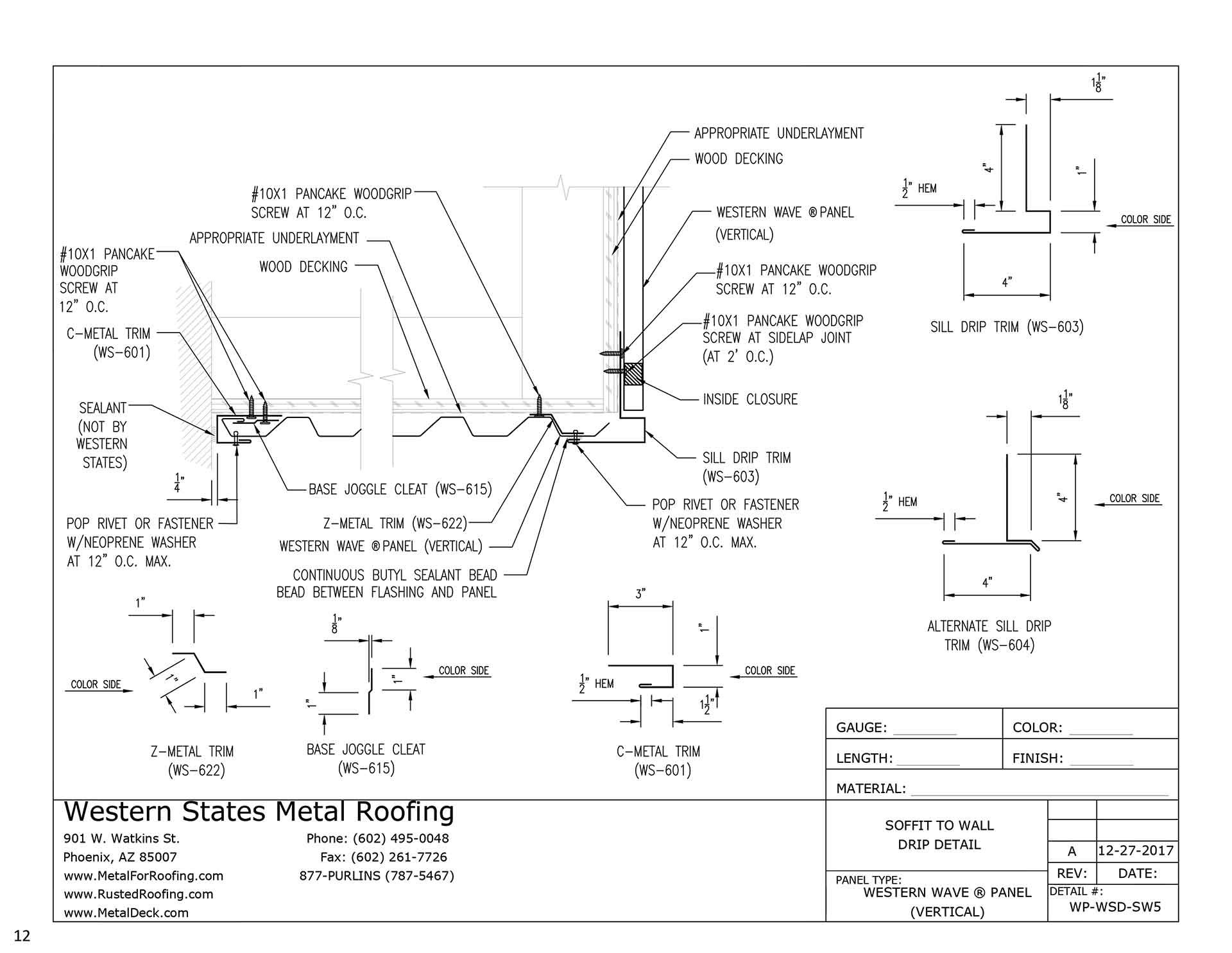 Soffit To Wall Detail - Vertical Installation | Western Wave® Panel