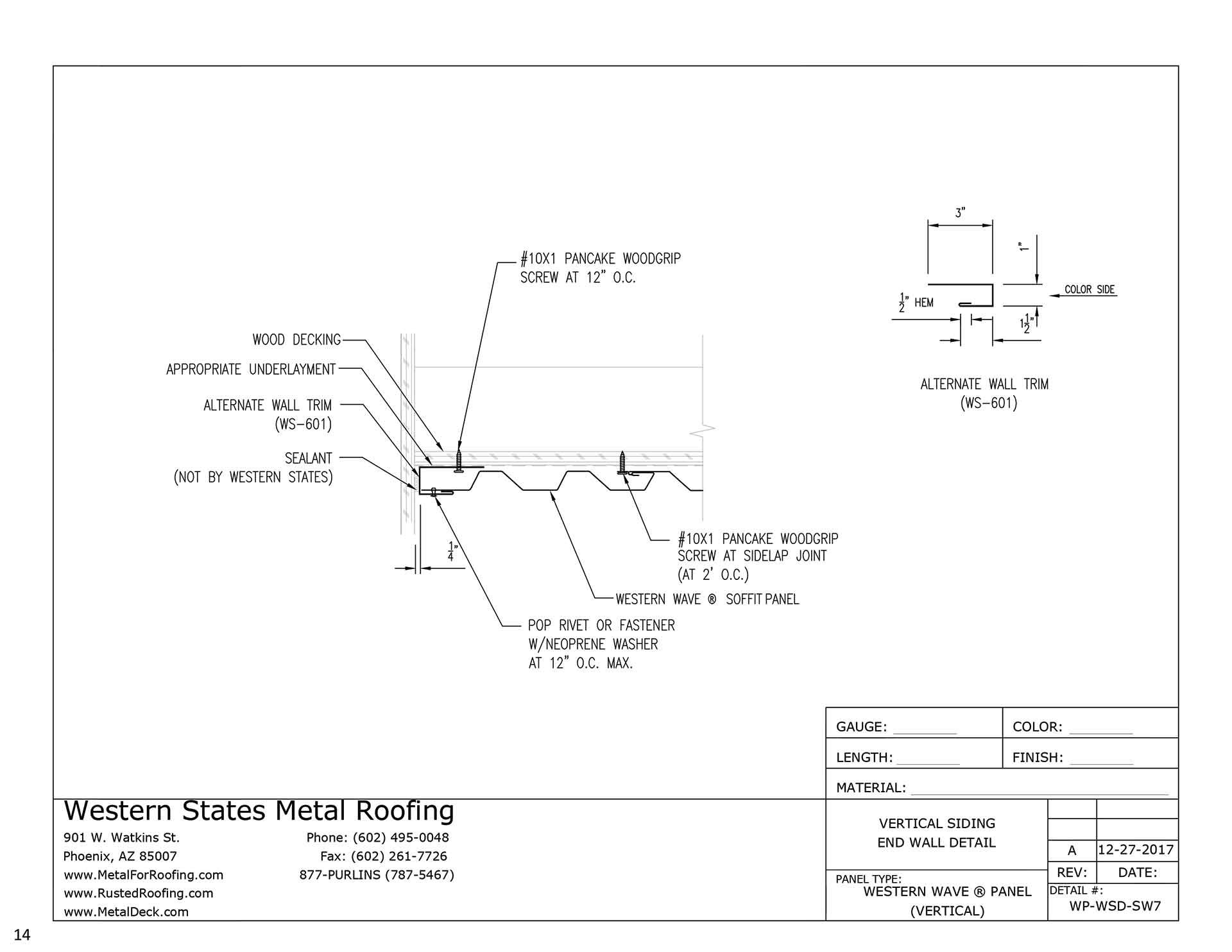 C Metal Trim | Western Wave Wall Panels